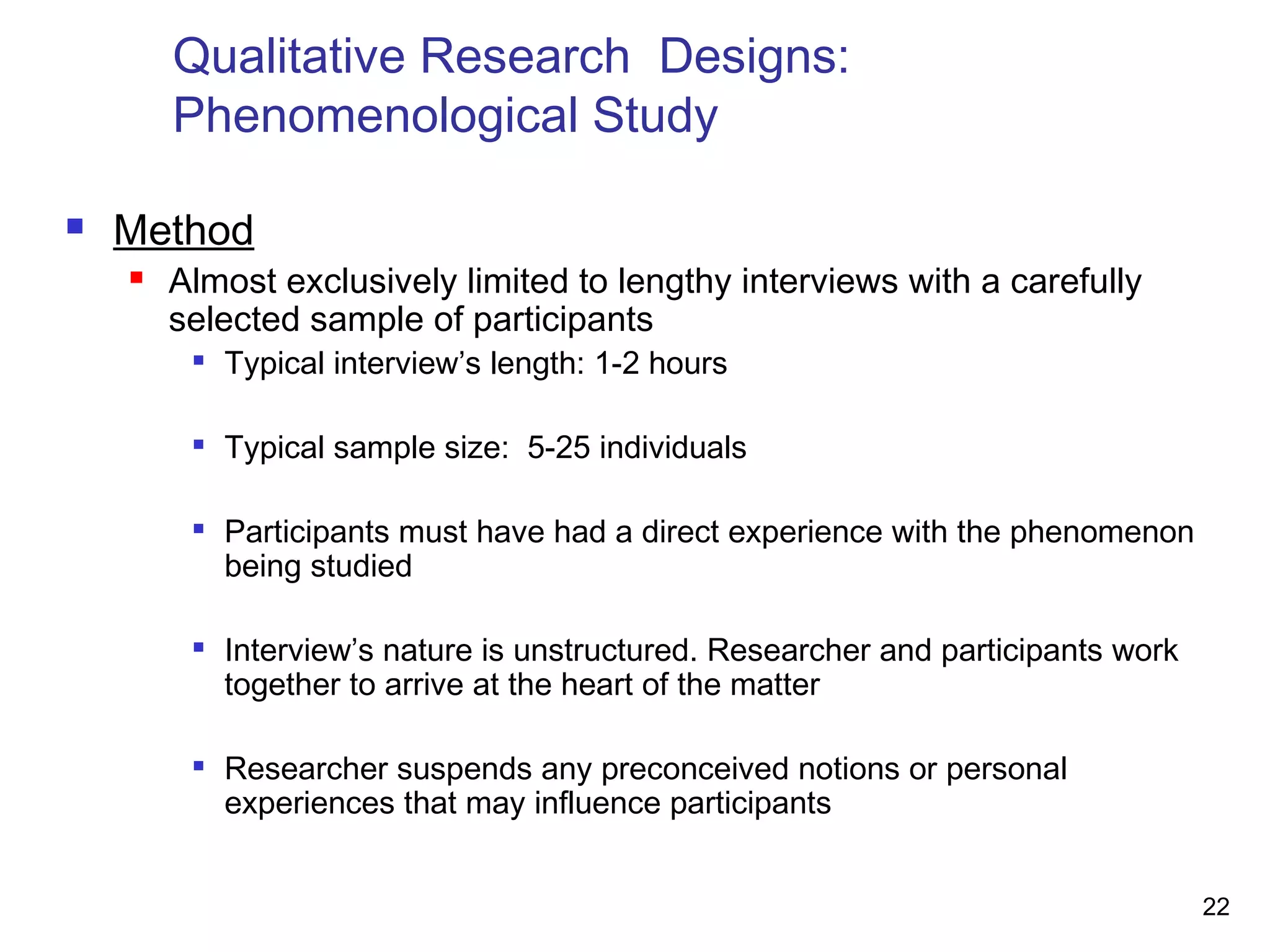 Qualitative research designs | PPT