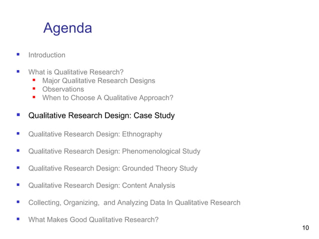 Qualitative research designs | PPT