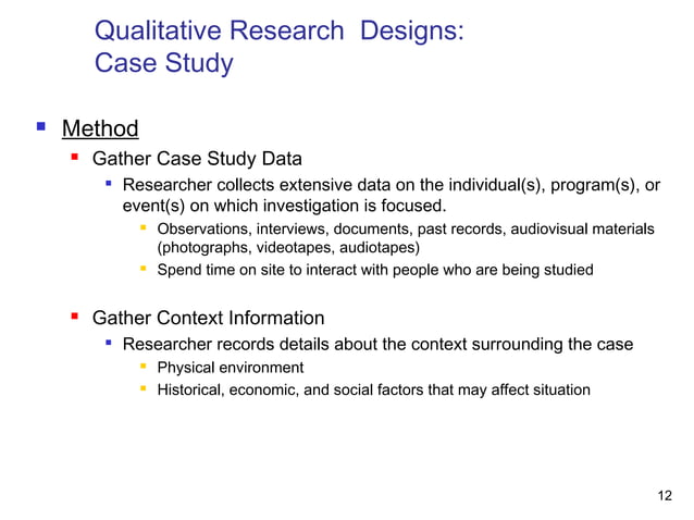 Qualitative research designs | PPT
