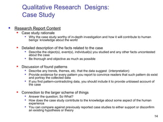 Qualitative research designs | PPT