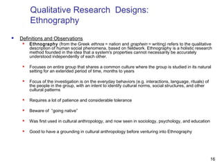 Qualitative research designs | PPT