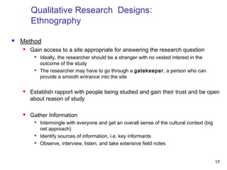 Qualitative research designs | PPT