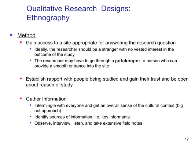Qualitative research designs | PPT