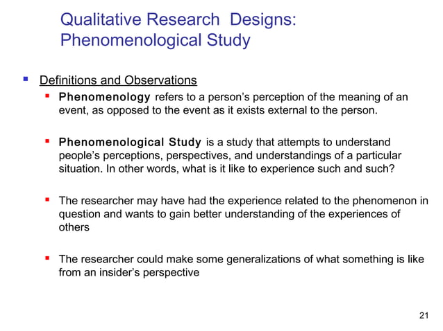 Qualitative research designs | PPT
