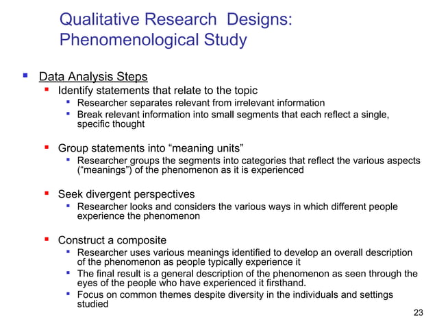 Qualitative research designs | PPT