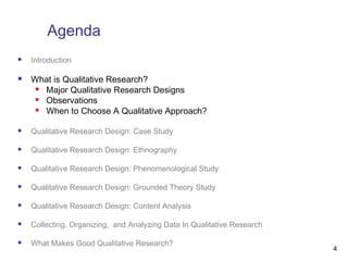 Qualitative research designs | PPT