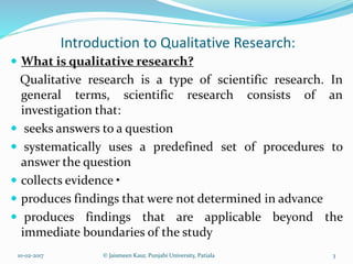 Qualitative research | PPTX