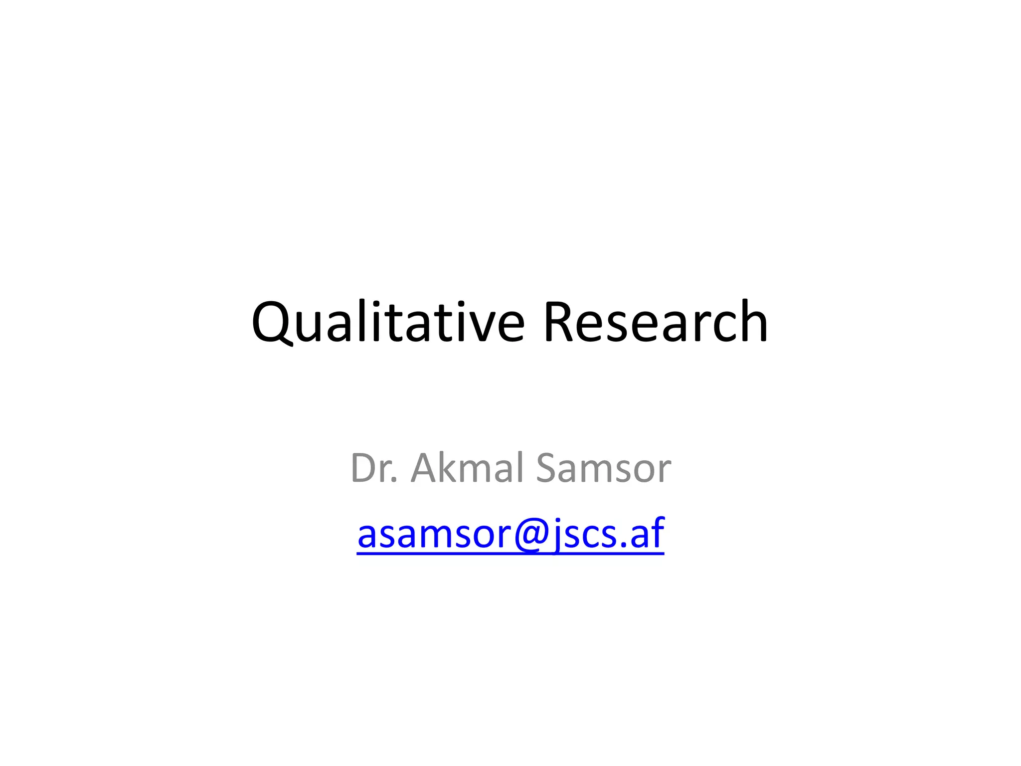 Understanding Qualitative Research | PPT