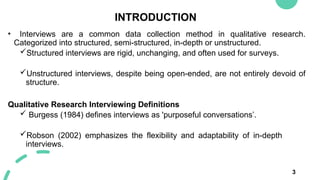 Interview Technique in Qualitative Research | PPTX