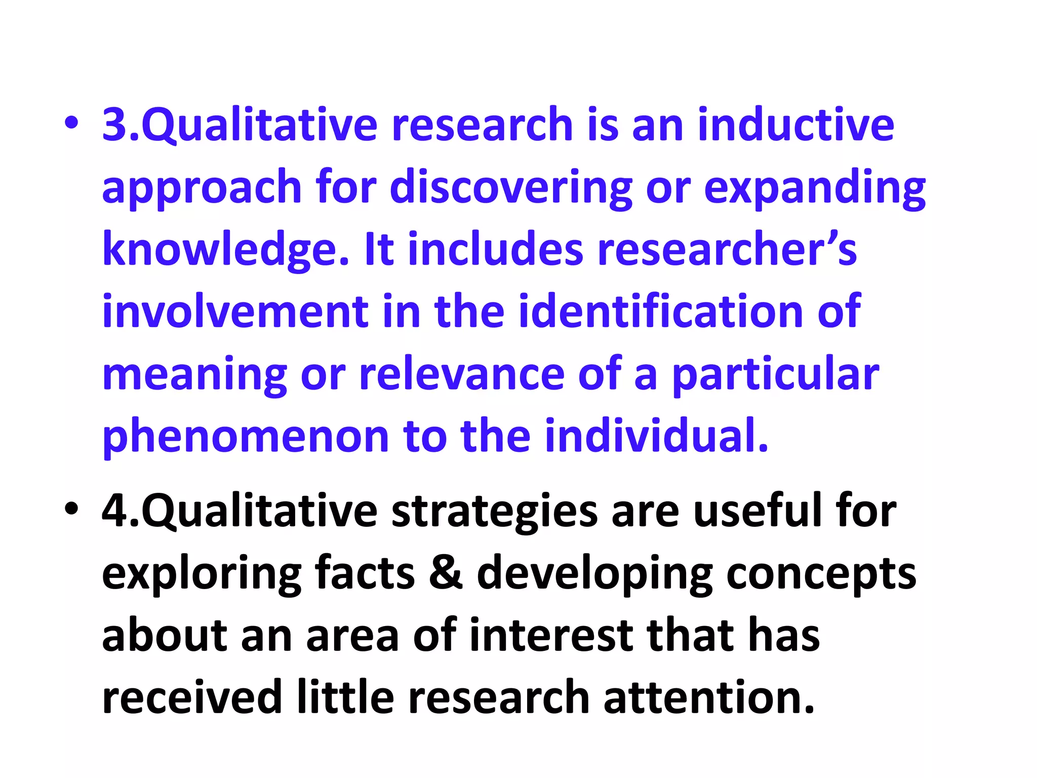CHARACTERISTICS OF A QUALITATIVE RESEARCH | PPTX