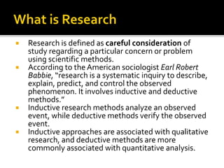 Qualitative research and its types | PPTX