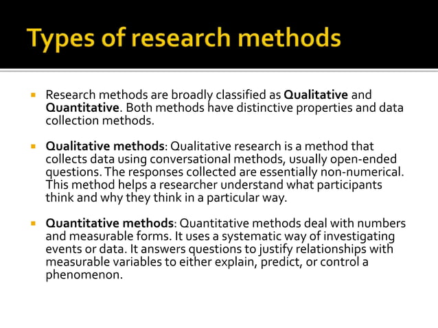 Qualitative research and its types | PPTX | Databases | Computer ...