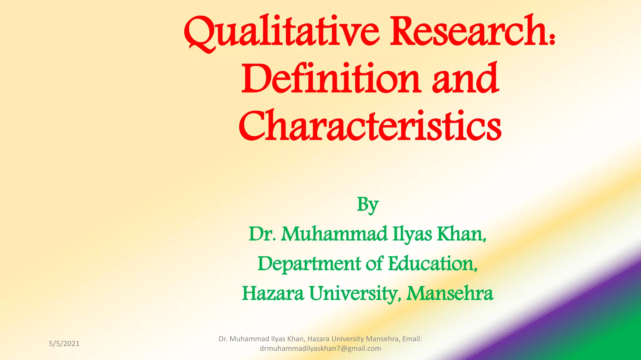Qualitative research definition and characteristics | PPT
