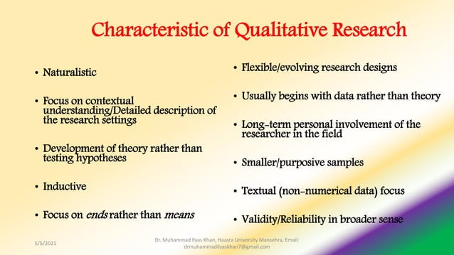 Qualitative research definition and characteristics | PPT