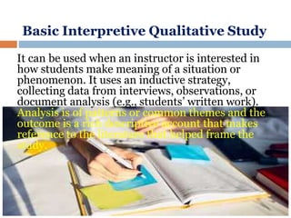 Qualitative research intro | PPTX | Education
