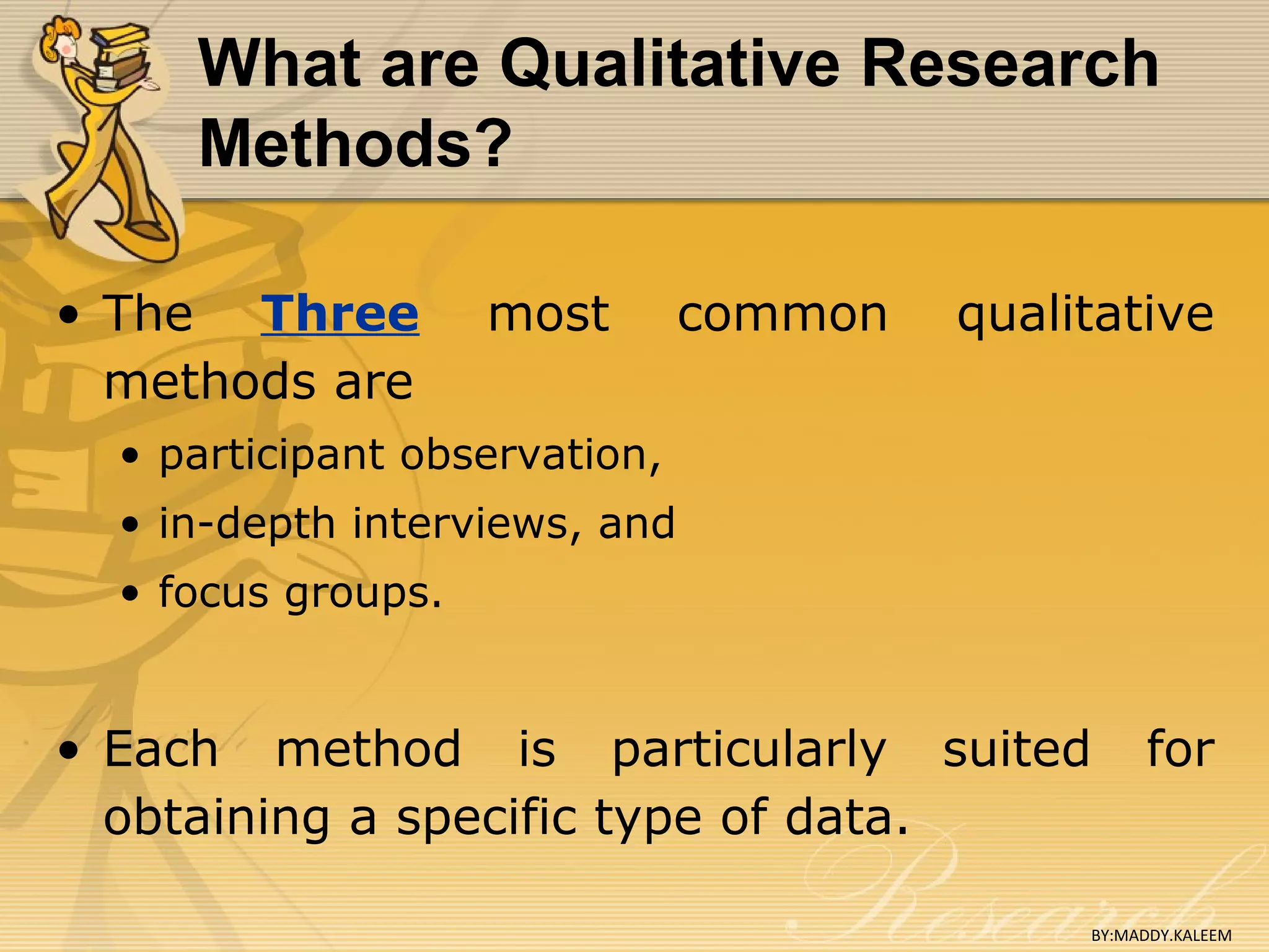 Qualitative research methodology 1 | PPT