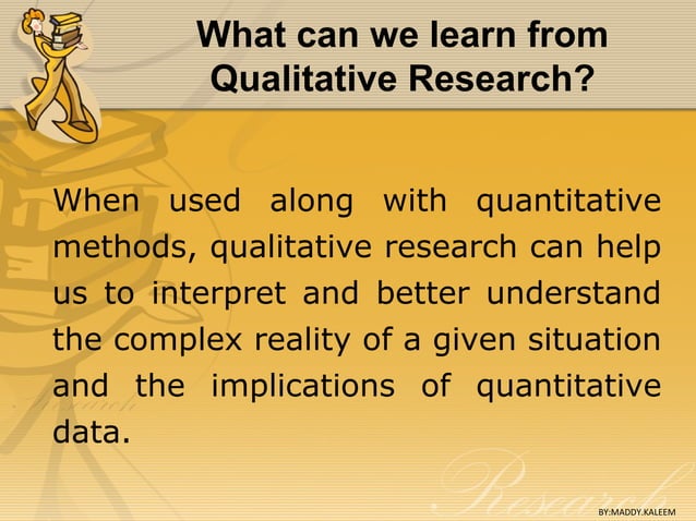 Qualitative research methodology 1 | PPT
