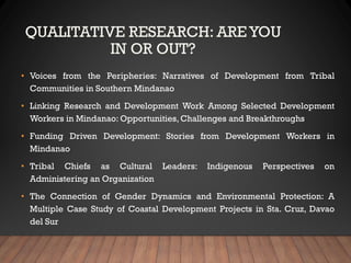 Qualitative research overview | PPT