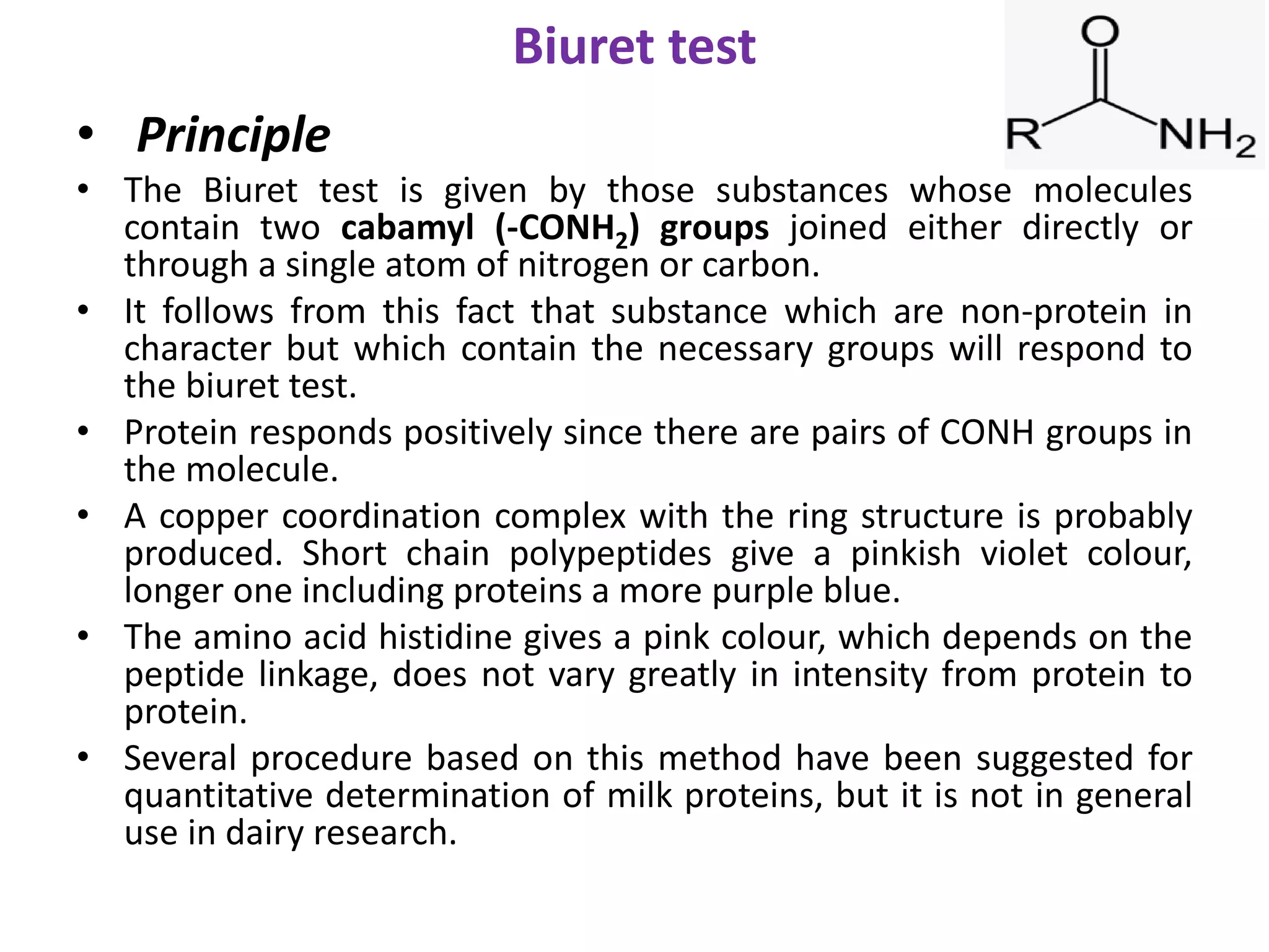 Qualitative test for proteins | PPTX