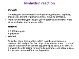 Qualitative test for proteins | PPTX