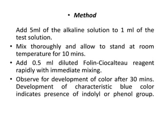 Qualitative test for proteins | PPTX