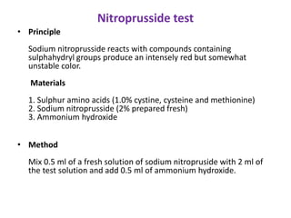 Qualitative test for proteins | PPTX