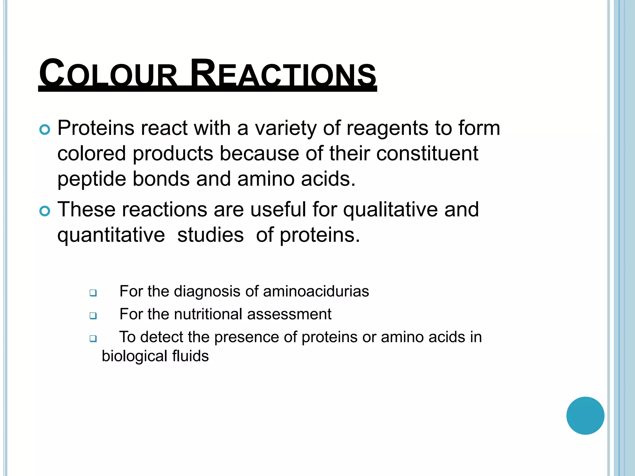 Qualitative test of proteins | PPTX