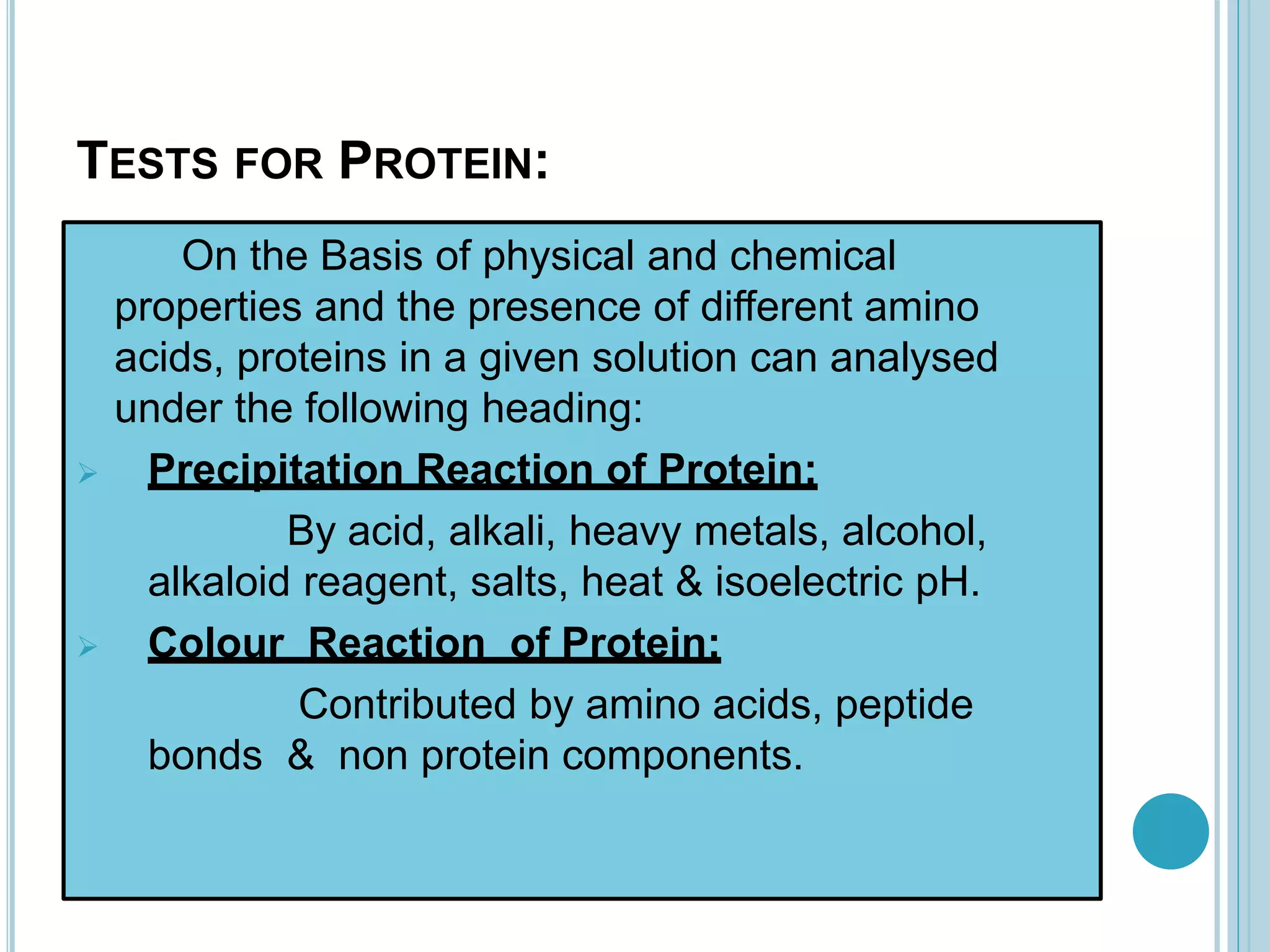 Qualitative test of proteins | PPTX