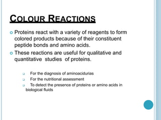 Qualitative test of proteins | PPTX