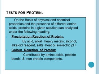 Qualitative test of proteins | PPTX