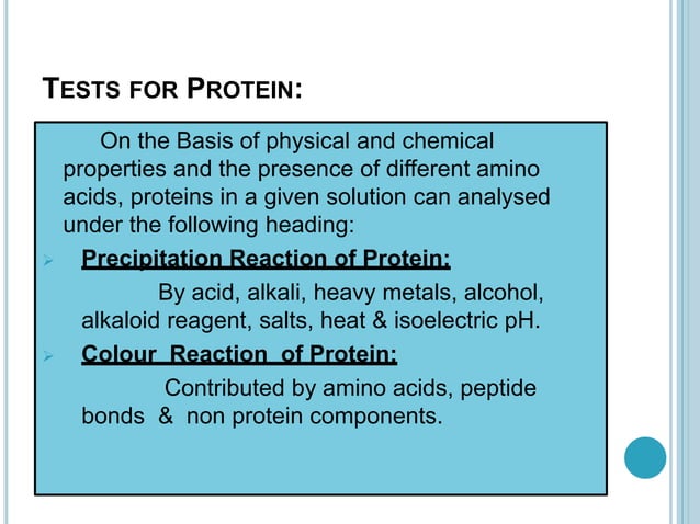 Qualitative test of proteins | PPTX | Chemistry | Science