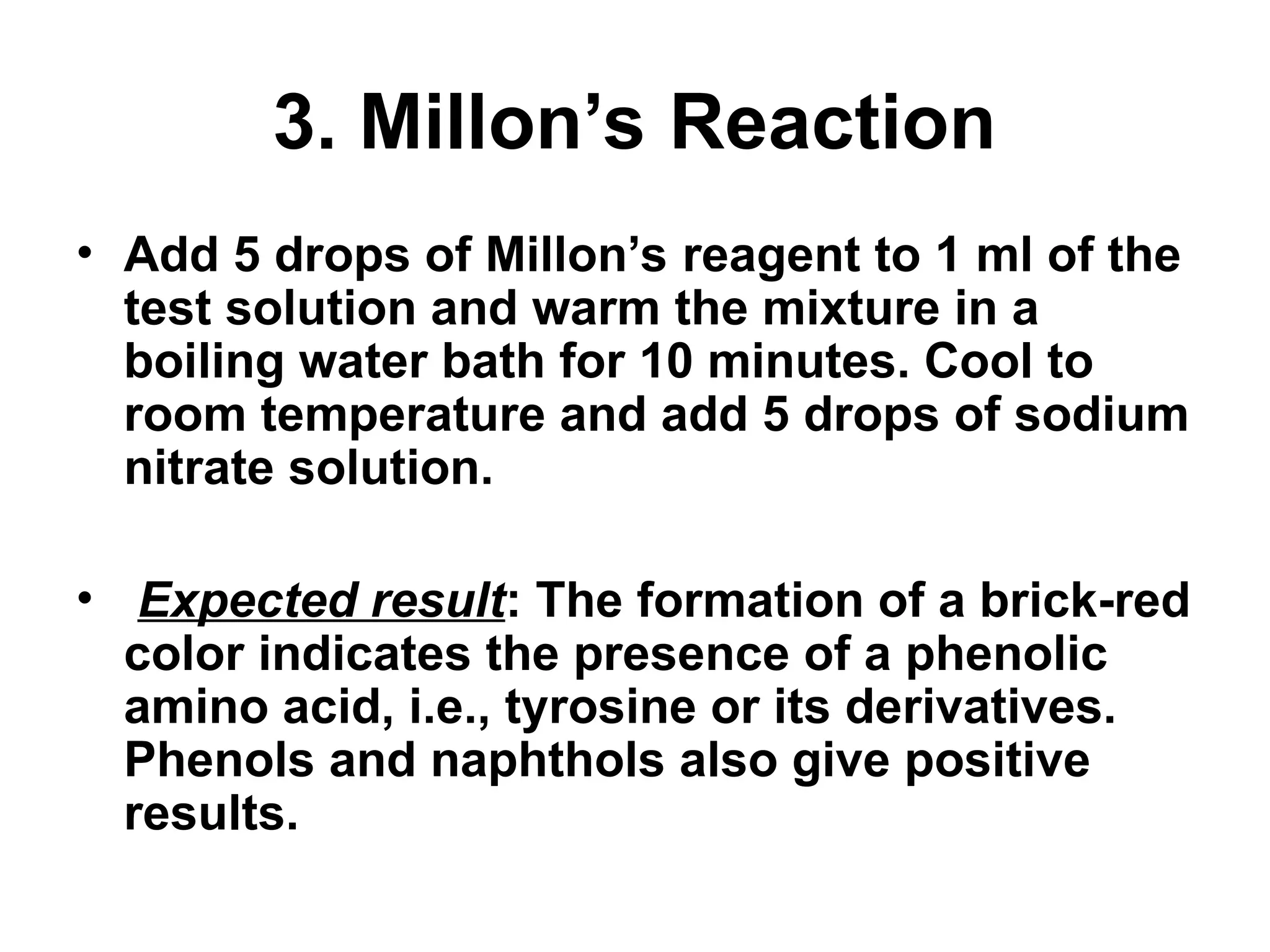 Qualitative Tests for Amino Acids Qualitative tests for Proteins and ...