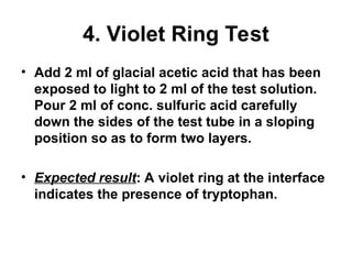 Qualitative Tests for Amino Acids Qualitative tests for Proteins and ...