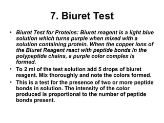 Qualitative Tests for Amino Acids Qualitative tests for Proteins and ...
