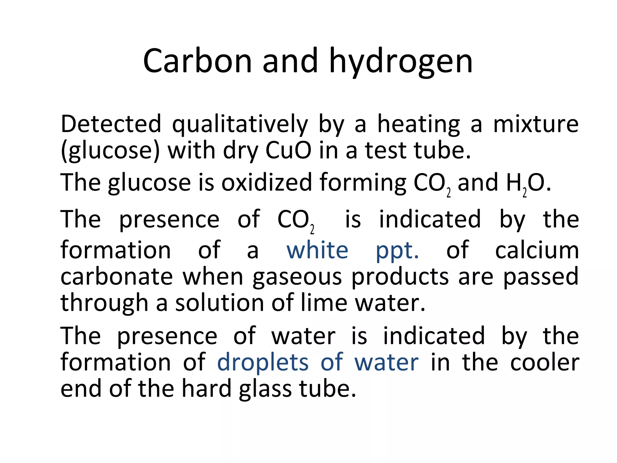 Qualitative tests for elements in organic compounds | PPT