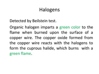 Qualitative tests for elements in organic compounds | PPT