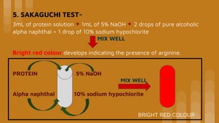 Qualitative tests of proteins, color reaction of proteins,biuret's test ...