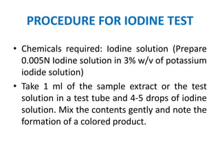 Qualitative tests to identify functional groups of carbohydrates | PPTX