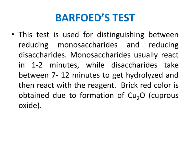 Qualitative tests to identify functional groups of carbohydrates | PPTX