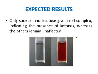 Qualitative tests to identify functional groups of carbohydrates | PPTX