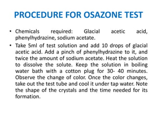 Qualitative tests to identify functional groups of carbohydrates | PPTX
