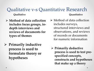 qualitative research vs quantitative research | PPTX