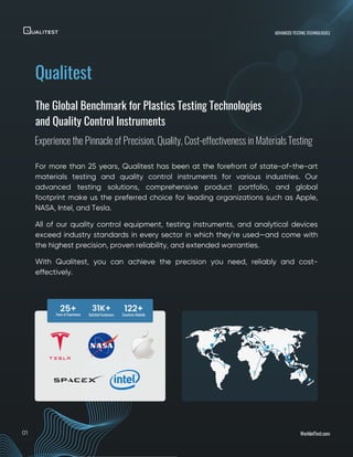 Qualitest’s Extensive Range Plastic Testing Technologies - Built for ...
