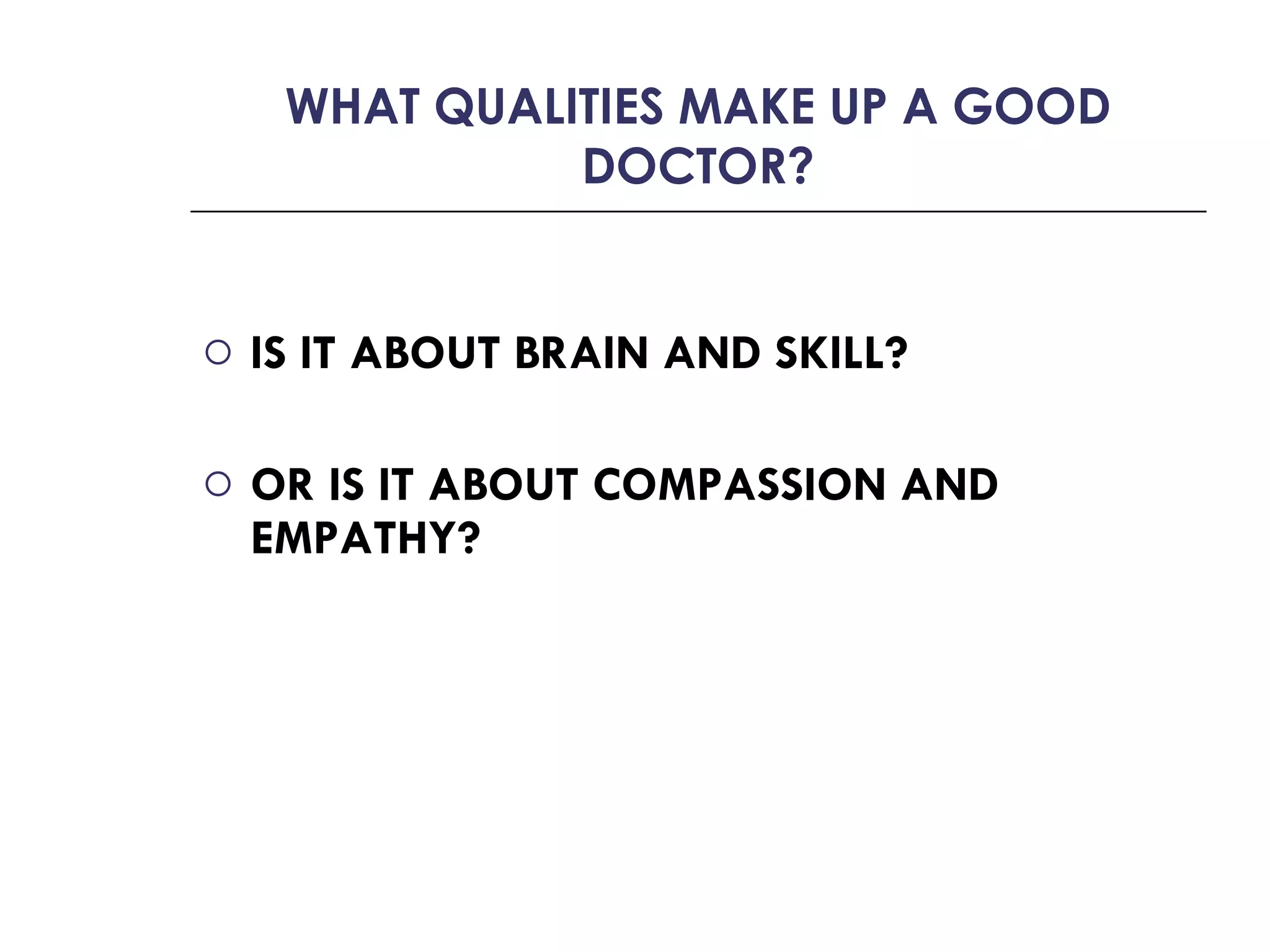 Qualities Of A Good Doctor | PPT