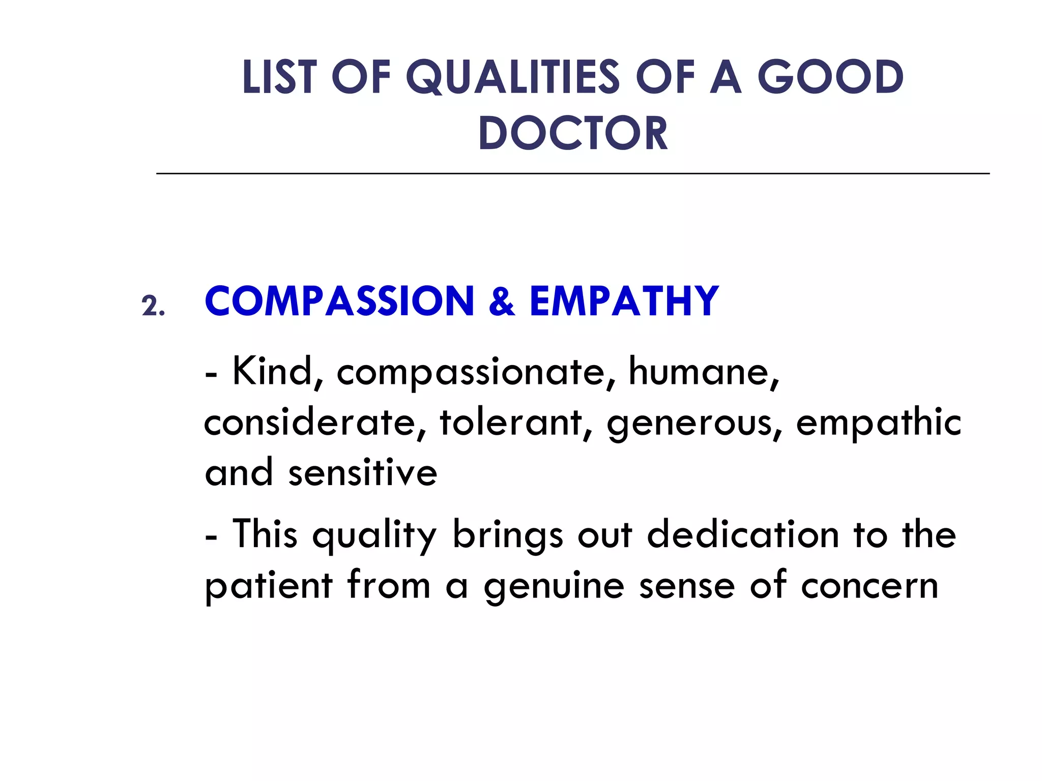 Qualities Of A Good Doctor | PPT