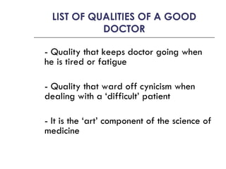 Qualities Of A Good Doctor | PPT