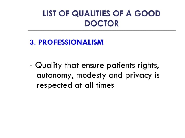 Qualities Of A Good Doctor | PPT | Medical Health