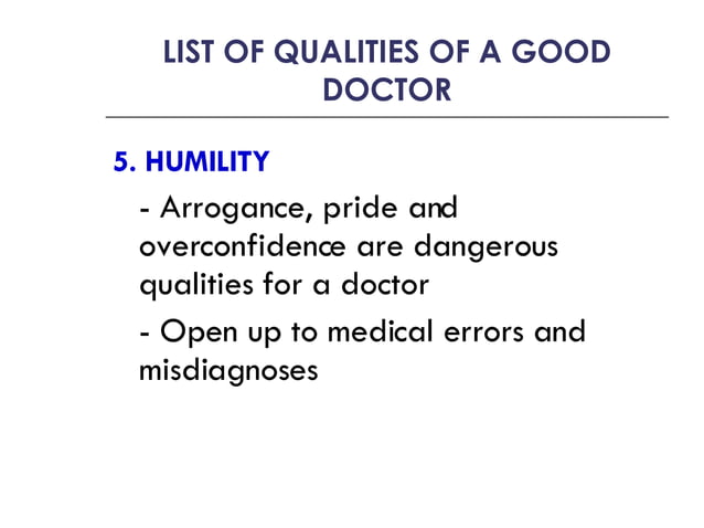 Qualities Of A Good Doctor | PPT | Medical Health