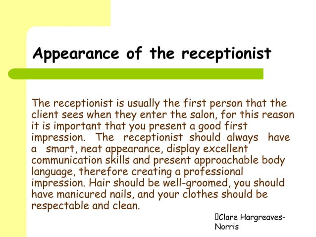 Qualities and Duties of a Receptionist | PPT