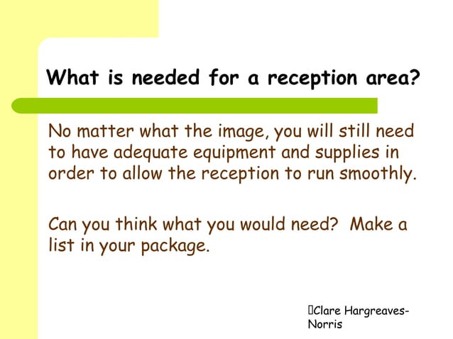 Qualities and Duties of a Receptionist | PPT